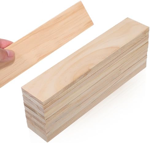SEWACC 12pcs Rectangular Sylvestris Pine Plank Wooden Unfinished Blocks ...