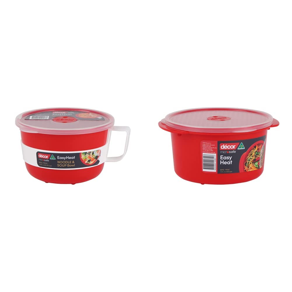 Décor Microsafe Soup Noodle Oat Bowl 1.15L & Microsafe Food containers ...