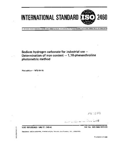 Iso 2460 1973 Sodium Hydrogen Carbonate For Industrial Use ...