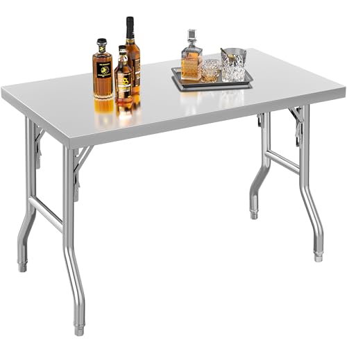 Snapklik.com : Stainless Steel Folding Table, 48 X 24 Folding Prep ...