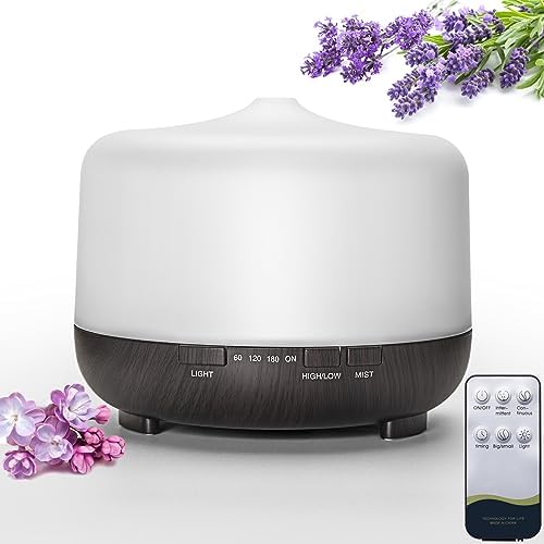 ASAKUKI 500ml Essential Oil Diffuser, 5 in 1 Premium Ultrasonic ...