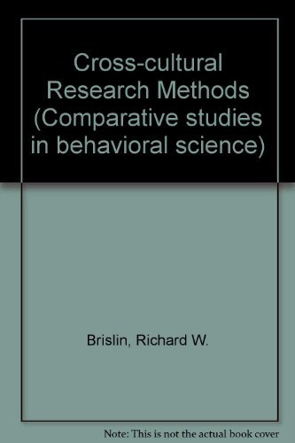 Amazon | Cross-cultural Research Methods (Comparative studies in ...