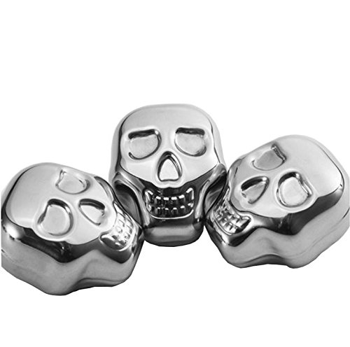 Buy 304 Stainless Steel Skull Shaped Ice Cubes Wine Chillers Chilling ...