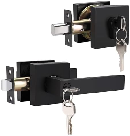 3 Pack Probrico Entry Door Locks with Deadbolt Heavy Duty Black Door ...