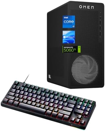 Amazon.com: PCONLINE HP OMEN 16L TG03 RTX 5060 Ti Gaming Desktop, Intel Core i7-14700F, 32GB RAM ...