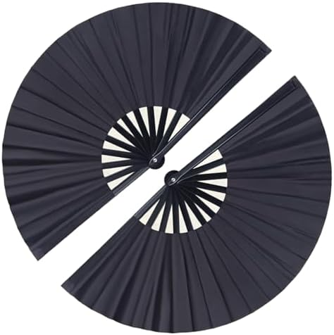 Amazon.com: 2 Pack 13" Large Folding Hand Fan, Handheld Rave Clap Fan ...