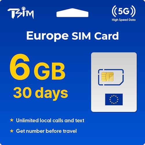 Amazon.com: TSIM Europe SIM Card for Travel 30 Days 6GB | Unlimited ...