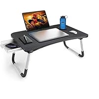 Callas Multipurpose Foldable Laptop Table with Cup Holder & Drawer ...