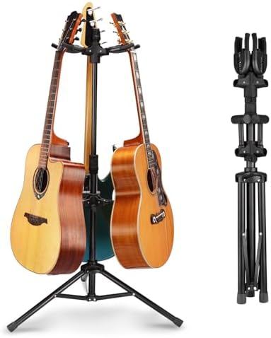 GUITTO Triple Guitar Stand Floor Stand Universal for Acoustic Electric ...