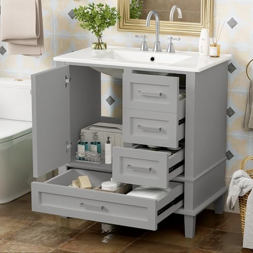 Amazon.com: 30" Bathroom Vanity with Sink, 30 Inch Bathroom Vanity with ...