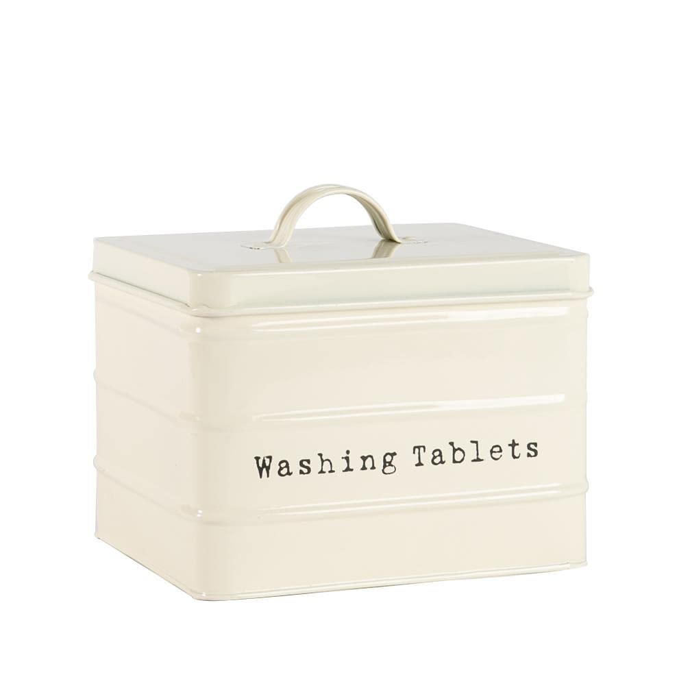 Harbour Housewares Vintage Metal Washing Tablets Storage Tin - Utility ...