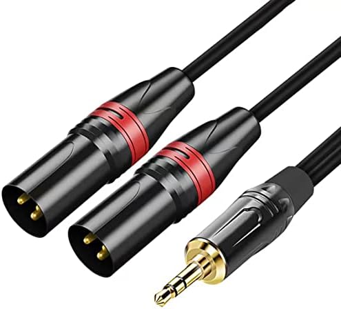 1/8 Inch to Dual XLR Male Y-Splitter Cable, tunghey Unbalanced 3.5mm ...