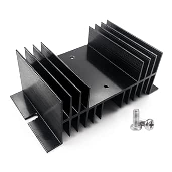 Awxlumv Aluminum Heat Sink SSR Dissipation for Single Phase Solid State Relay 10A-100A, Black ...