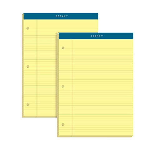 TOPS Docket Writing Pads, 8-1/2" x 11-3/4", Narrow Rule, 3-Hole Punched ...