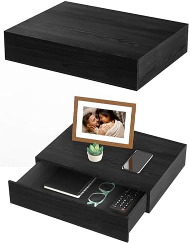 Amazon.com: NiHome 2 Packs Floating Shelf with Drawer, Floating ...