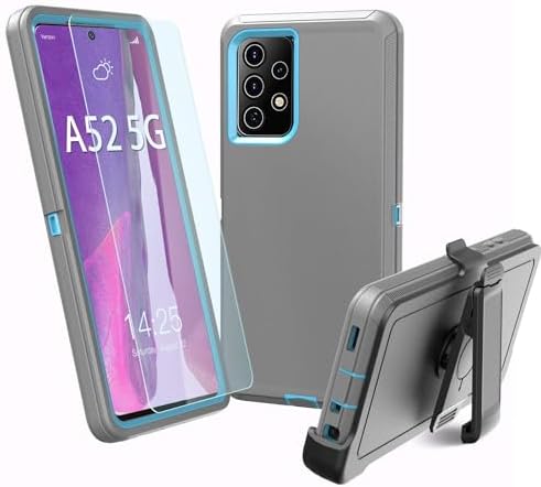 Amazon.com: muitq for Galaxy A52 case, for Samsung A52 5g Heavy Duty case[ with Clip ...
