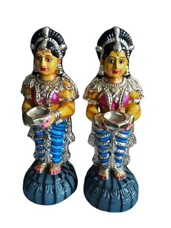Buy Paavai Vilakku Standing Lady with Diya Puja Meenakshi Devi Holding ...