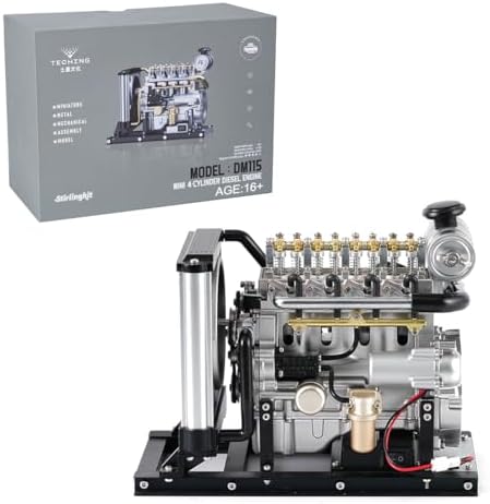 Amazon.com: Full Metal Engine Model Kit That Runs, 1/10 DIY Mini Metal ...