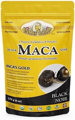 Amazon.com: Inca's Gold Organic Black Maca Gelatinized Root Powder for ...