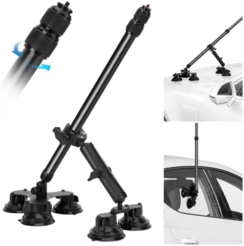 Amazon.com: Triple Suction Cup 360 Camera Car Mount, with 2in1 ...