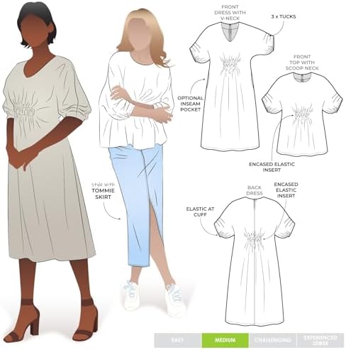 Style Arc Sewing Pattern - Zalia Woven Top and Dress (Sizes 10-22 ...