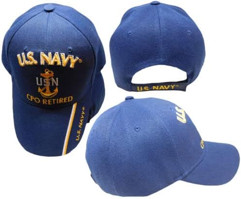Blue US Navy CPO Chief Petty Officer Retired Hat Ball Cap Veteran at ...