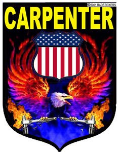 Carpenter Hard Hat Decal, Carpenter - Sticker Graphic - Construction ...