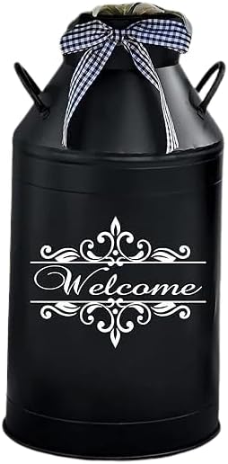 Amazon.com: Welcome monogram decal | Milk can decal | Front porch decor ...