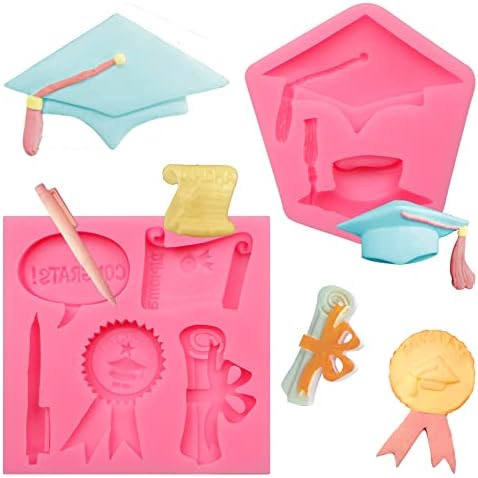 Amazon.com: 5 Pieces Silicone Graduation Mold Decorations Graduation ...