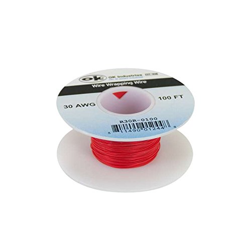 Kynar® Insulated 30AWG Solid Copper Wire, Red, 100' per Roll: Amazon ...