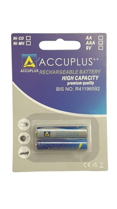 ACCUPLUS Button-top AAA-1100mAh 1.2v Reachargeble Battery for Toys ...
