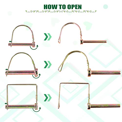 Keadic 20 Pieces Shaft Locking PTO Pin Assortment Kit, Including 1/4 ...