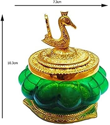 Buy Divine Puja Celebrations Metal Glass Kuber Lakshmi Pot Gold Light ...