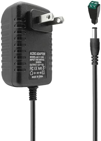 Amazon.com: 12 Volt 2 Amp Power Adapter 100-240V AC to DC 12V 2A ...