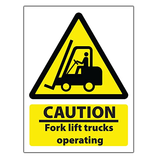 RDLCAR Safety Caution Fork Lift Trucks Operating Sign – High Visibility ...