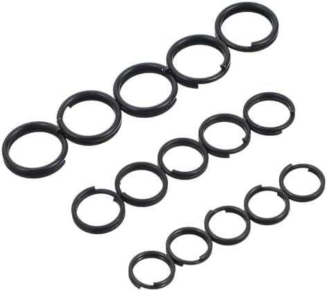 Amazon.com: 60 Pcs Stainless Steel Key Rings Split Rings Small Black ...