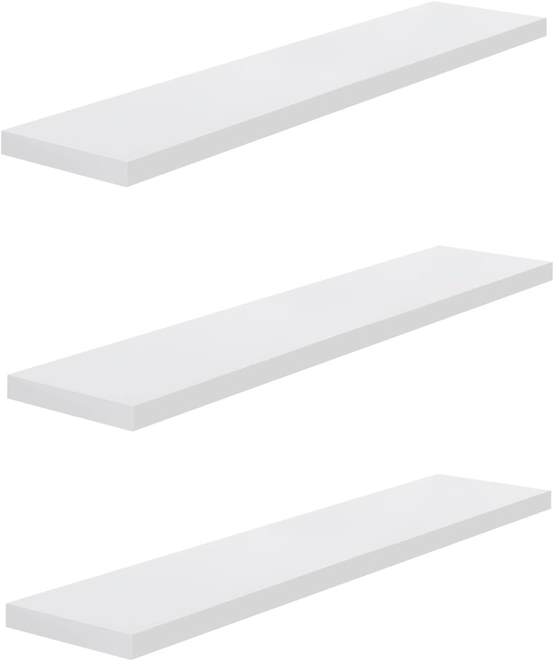 Roseley Set of 3 High Gloss Floating Shelves 40cm No Visible Brackets ...