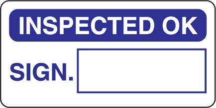 NPLABEL Rectangle Shape Inspected Ok Sign Blue Paper Stickers/Labels ...