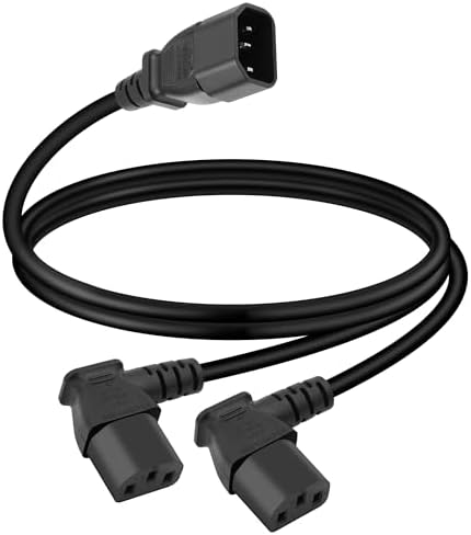Amazon.com: GELRHONR IEC320 C14 to Two C13 PDU Power Extension Cords ...