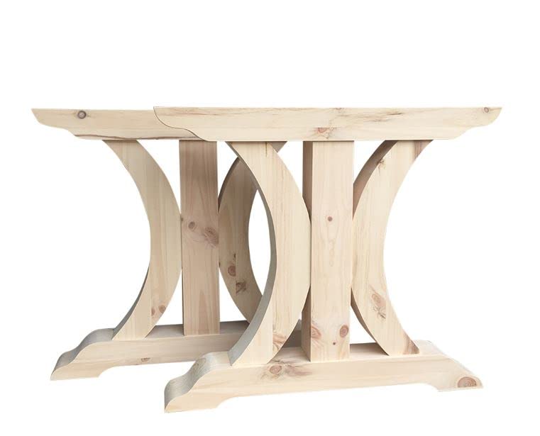 Amazon.com: Crescent Trestle Table Legs, Unfinished, Set of Two, DIY ...
