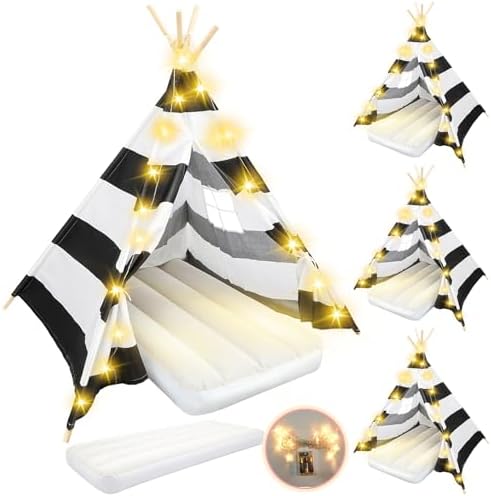 Amazon.com: Lemosae 2 Pack Kids Teepee Tent Bulk with Light String ...