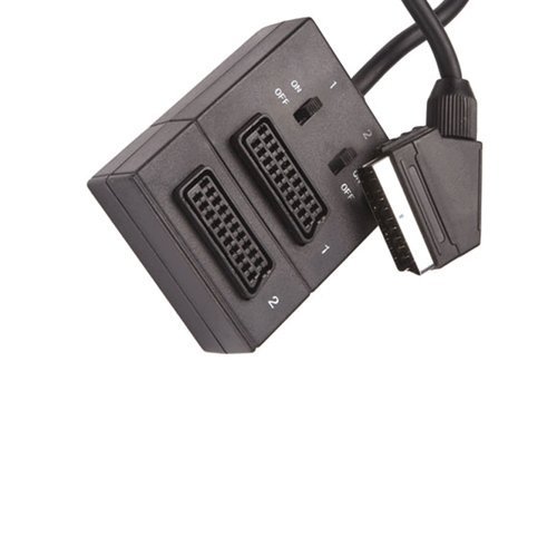 2 Way Scart Block Adaptor 0.5 metre with isolating switches : Amazon.co ...
