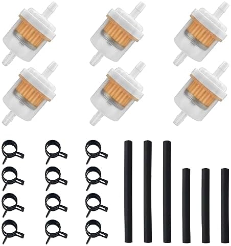 1/4Inch Motorcycle Fuel Filter Inline Kit, 6pcs 6mm Fuel Filter, 12pcs ...