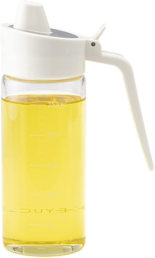 Amazon.co.jp: [ケユカ] KEYUCA Relio オイルボトル 液体調味料入れ 耐熱ガラス 液だれ防止機能付き 透明 目盛り付き 密封タイプ キッチン用品 スリム 250ml ...