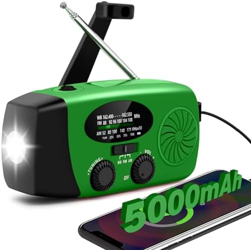 Amazon.com: Emergency Dynamo Radio, 10000mAh Solar Powered NOAA/AM/FM ...
