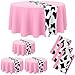 Amazon.com: Moukeren 3 Pcs Cow Print Tablecloth 84 Inch Round ...