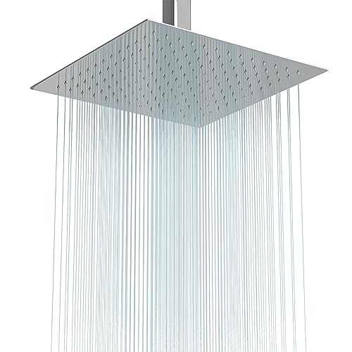 Snapklik.com : 12 Inch Rain Shower Head Polish Chrome, Solid Square ...