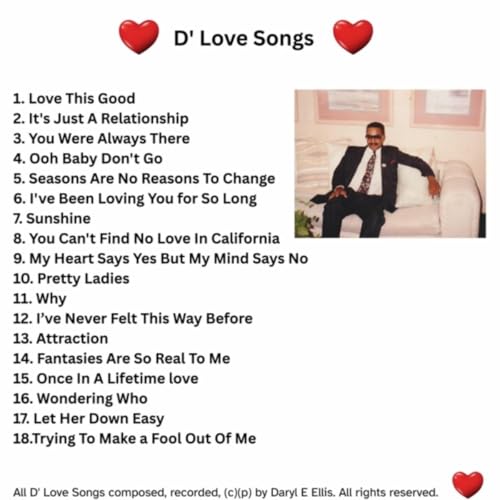 D' Love Songs : Daryl E Ellis: Amazon.fr: Téléchargement de Musique