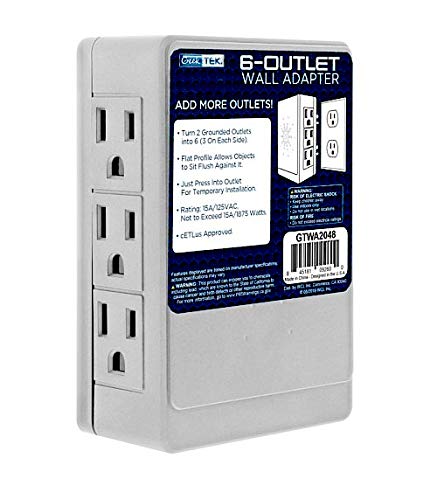 Amazon.com: GeekTEK 2 Side Entry 6-Way Electrical Socket Outlet ...