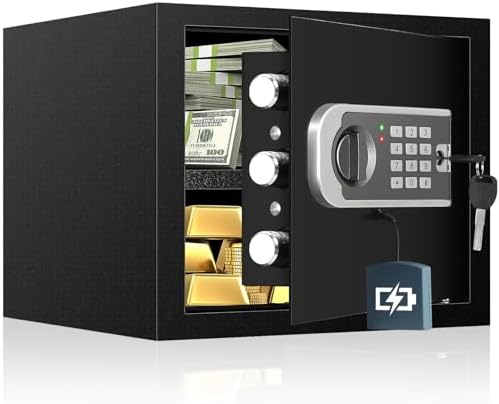 1.0 Cuft Home Safe Box, Small Security Digital Electronic Money Safe ...